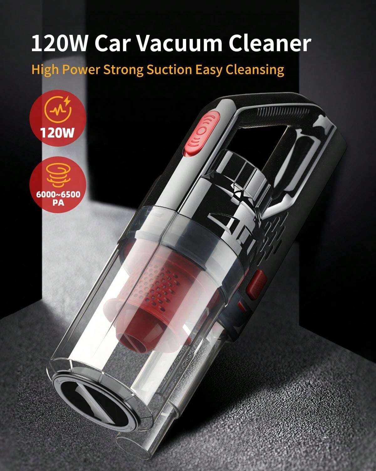 Rainco שואב אבק לרכב Rainco - שואב אבק נייד לרכב, אלחוטי בעל עוצמה ...