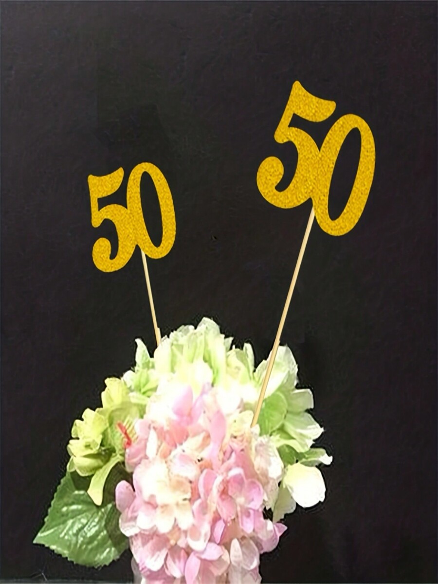 24pcs 50th Birthday Centerpiece Sticks Glitter Number 50 Table ...