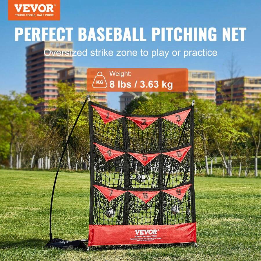 VEVOR 9 Hole Baseball Pitching Net,Softball Baseball Training Equipment ...
