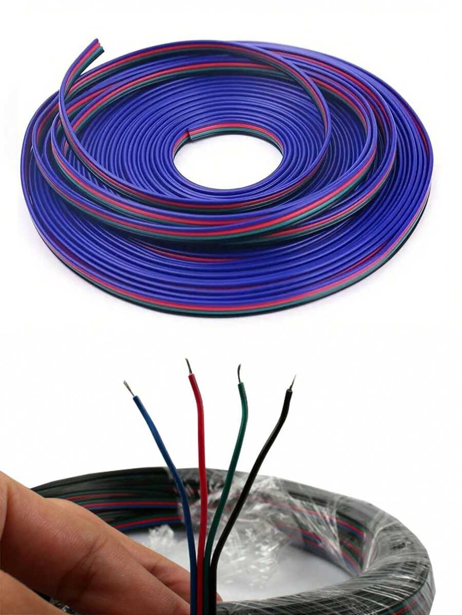 16.4FT(5m) LED Cable Electrical Wire 4pin LED Extension Cables For RGB ...