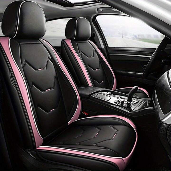 Pink leather car seat covers store