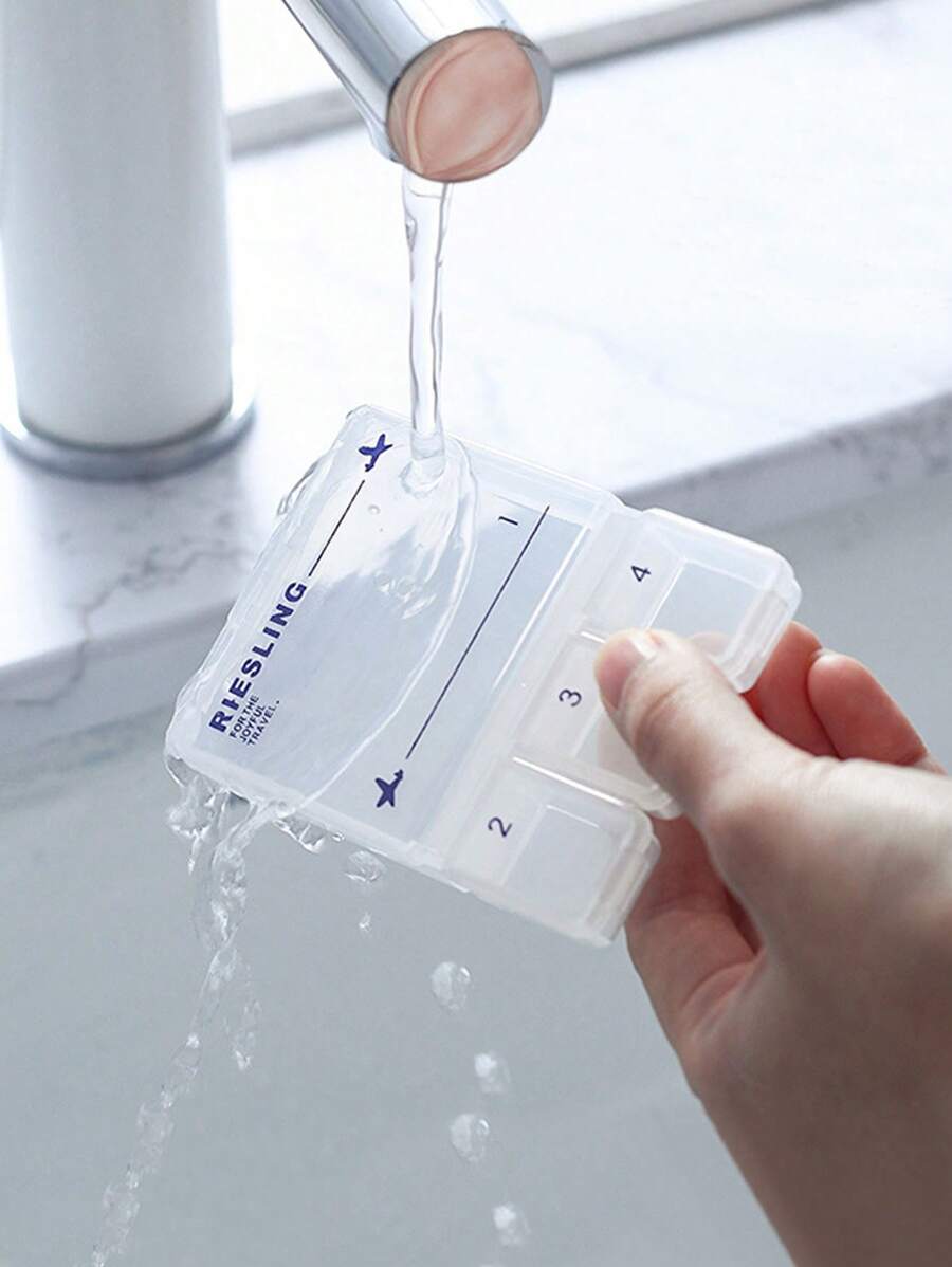 2PCS Portable Linglong Medicine Box Four-Compartment Medicine Box ...