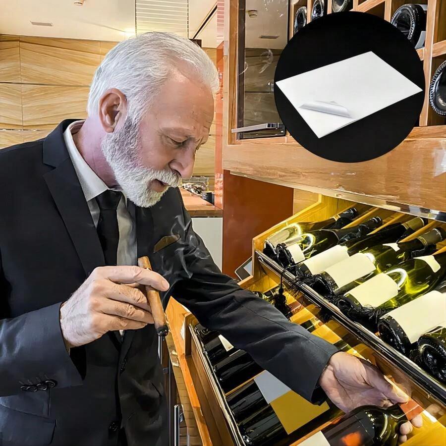 Customized Matte White Wine Bottle Tag Stickers 14.8x10.5cm 10pcs/Set ...