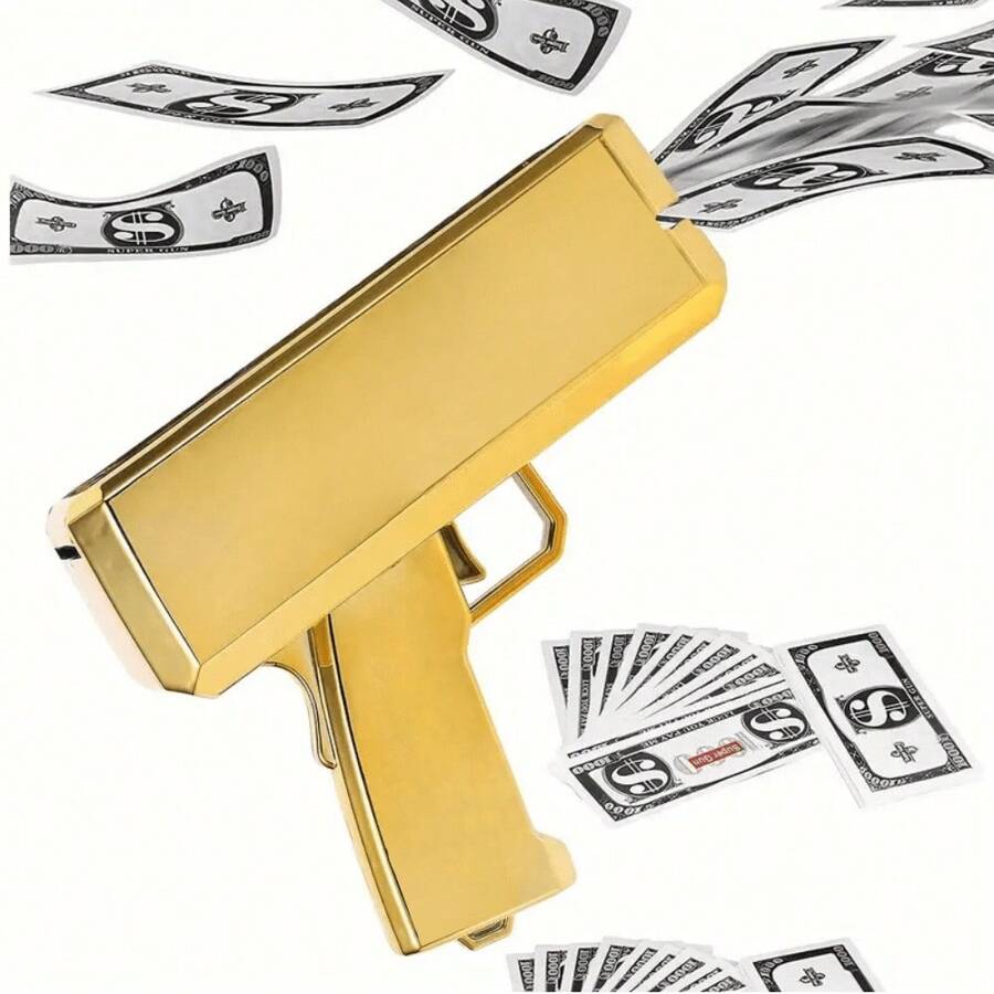 Golden Money Gun - Party Must-Have - Handheld Money Spender For ...