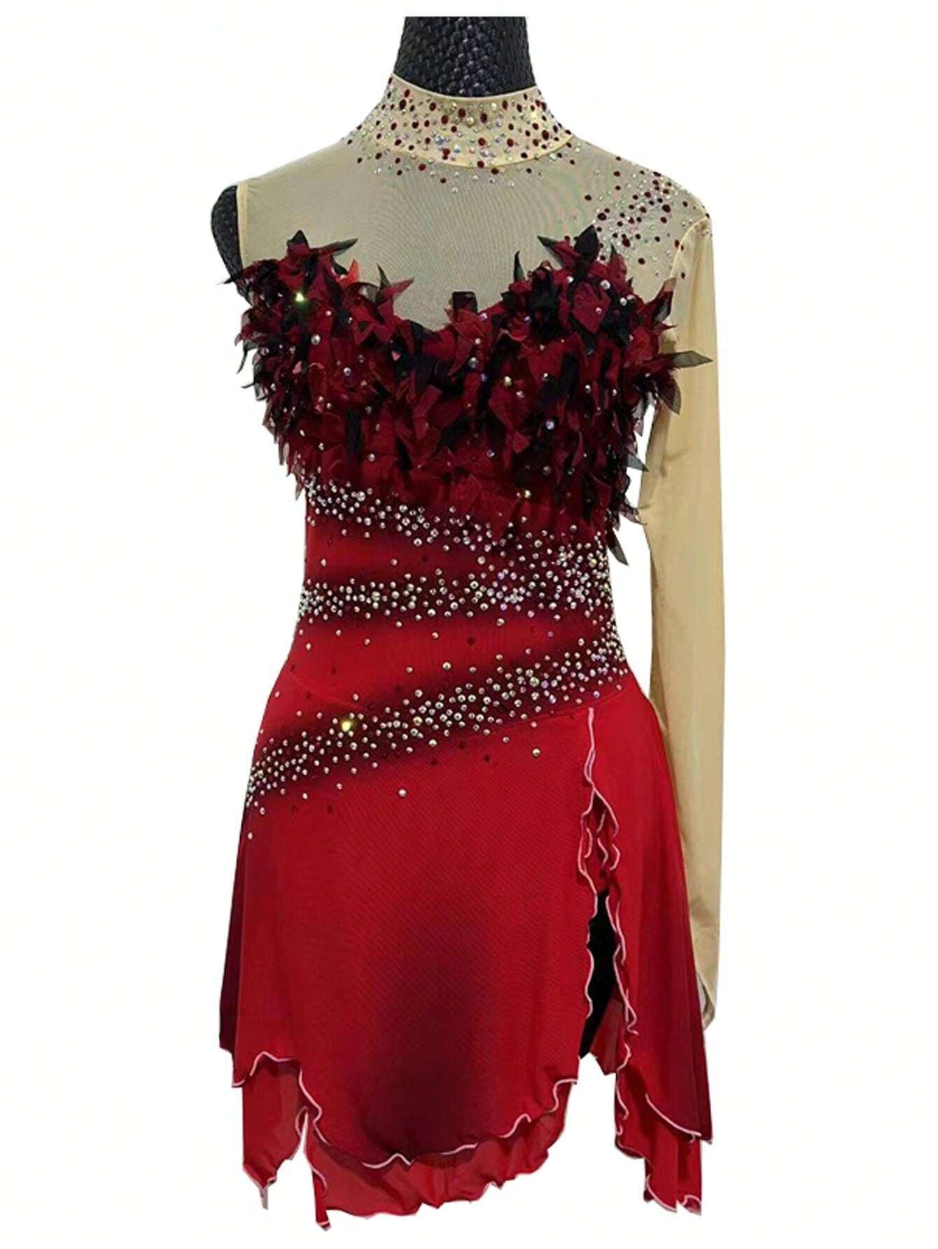 Figure Skating Dress Women's Girls' Ice Skating Dress Dark Blue Black ...