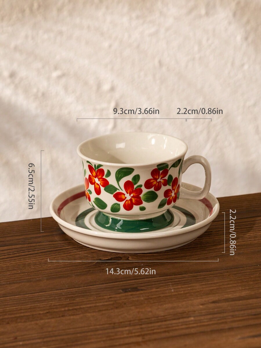1pc 150ml Medieval Style Hand-Painted Coffee Cups And Saucers Niche ...
