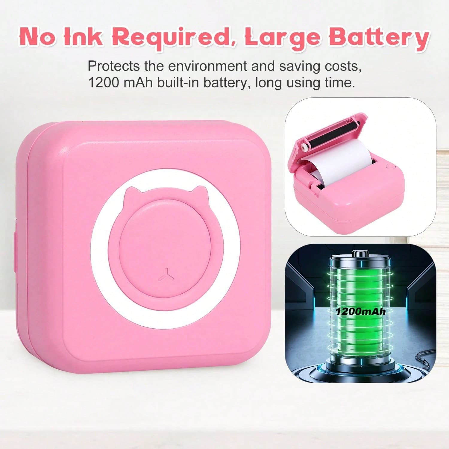Mini Thermal Printer, Portable Inkless Photo Printer, Suitable For ...