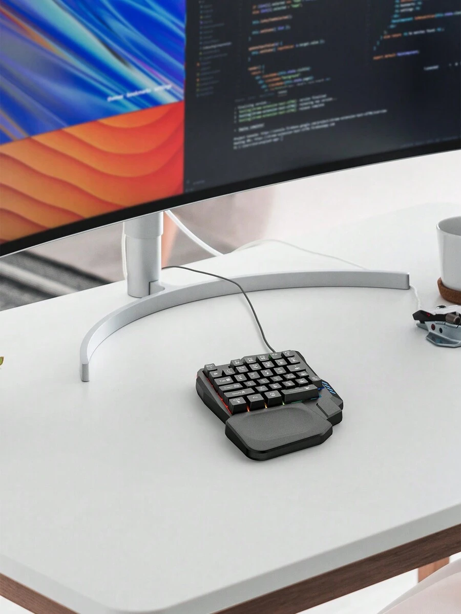 SK58 One Handed Game Silent RGB Keyboard Mini Left Hand Keyboard With ...