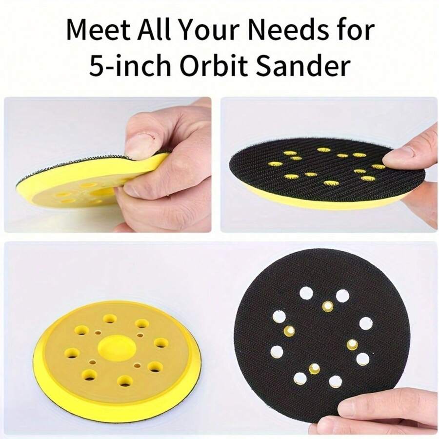5 Inch 8 Dust Hole 3/4/8 Screw Hole Sander Pad Sanding Disc Pad Sheet ...