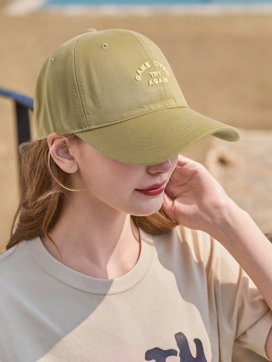 1 pieza Gorra de béisbol suave con letras al estilo coreano, elegante y ...