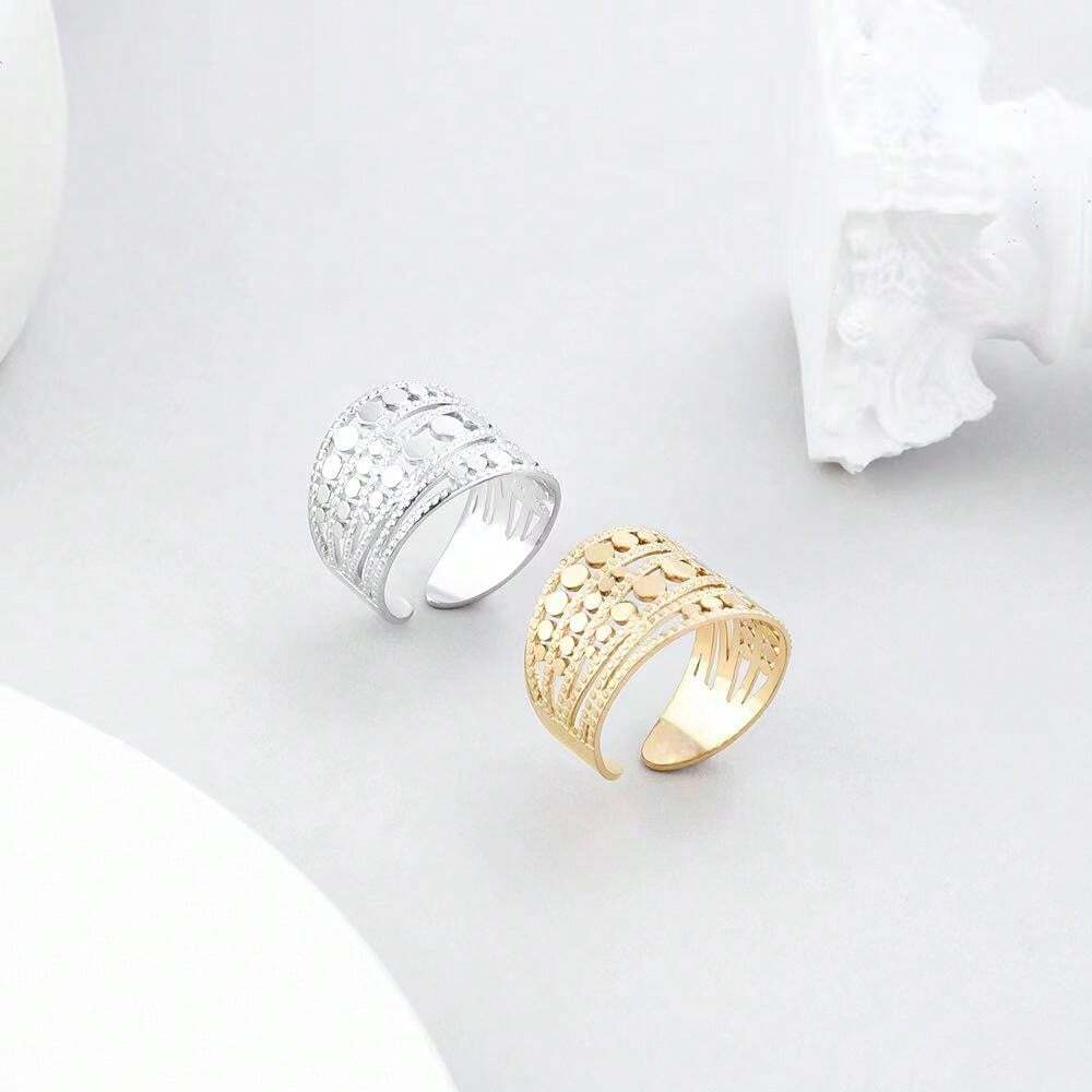 A Stylish And Unique Stainless Steel Open Ended Ring With Multiple ...