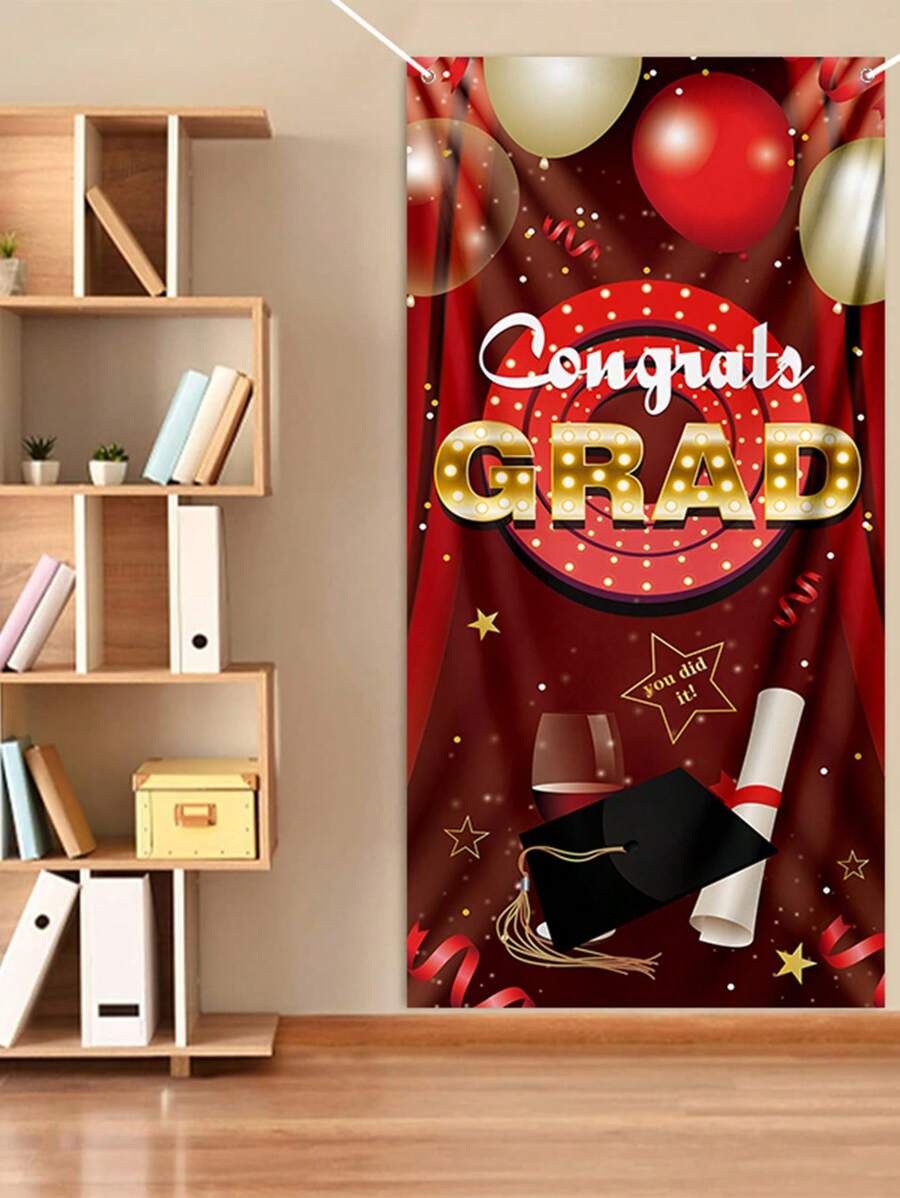 2024 Graduation Door Set Red And Gold Graduation Decoration Background ...