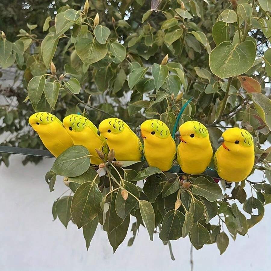 6pc Artificial Birds Of Artificial Parrot, Floral Arrangements And Arts ...