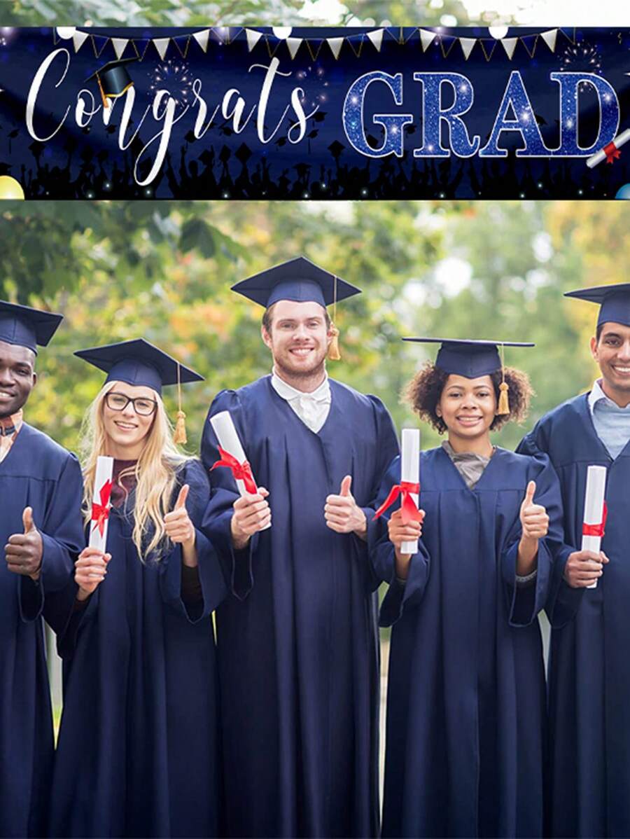 2024 Blue H Graduation Yard Banner- Outdoor Graduation Yard Sign - Grad ...