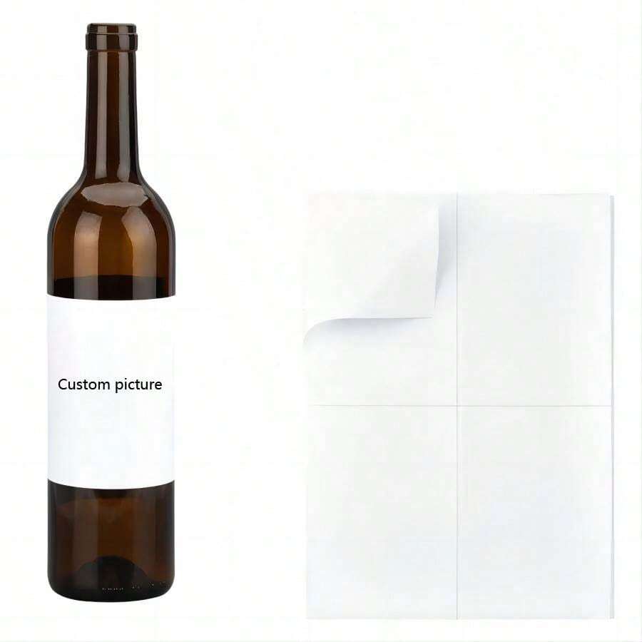 Customized Matte White Wine Bottle Tag Stickers 14.8x10.5cm 10pcs/Set ...