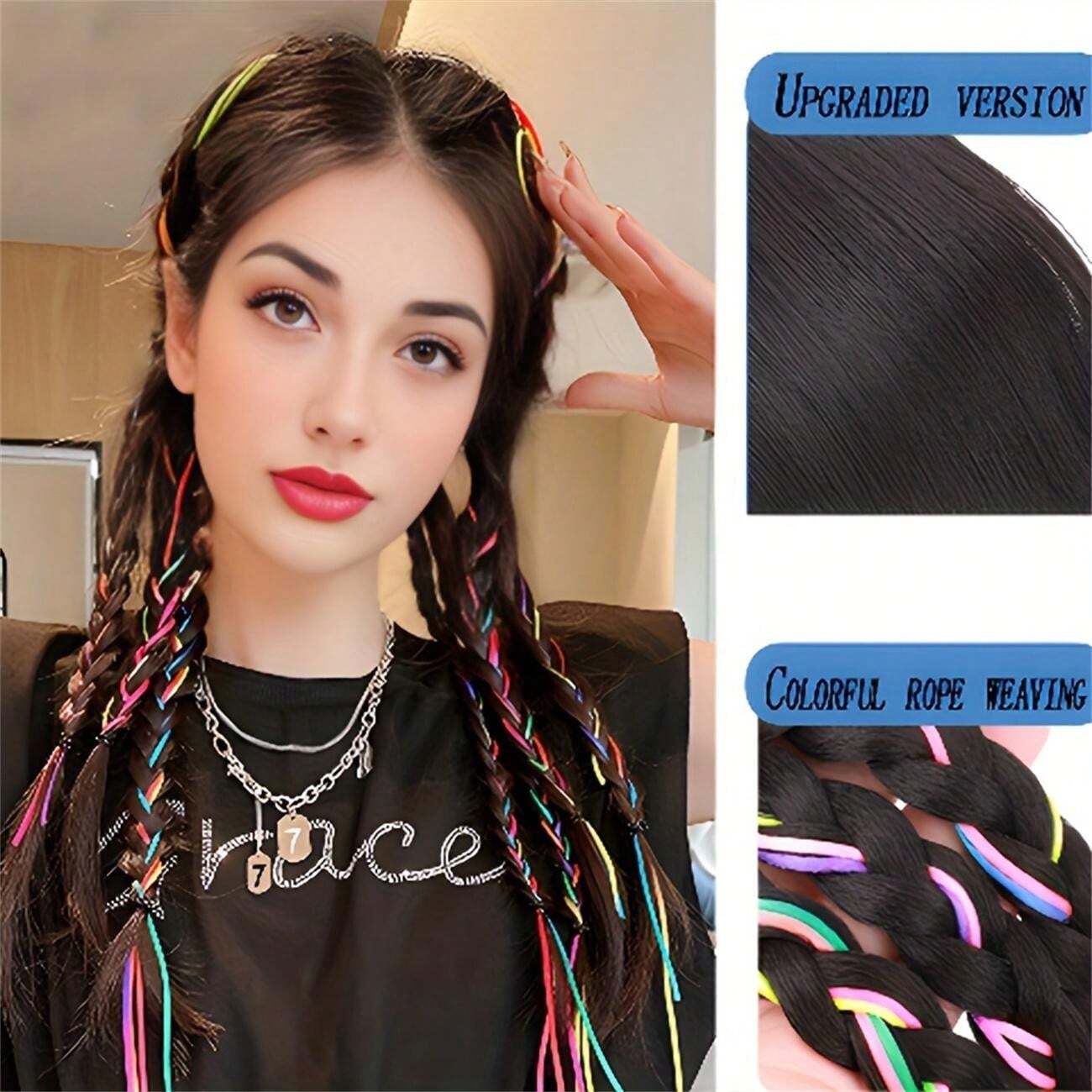 2pcs Children Colorful Boxing Braid Hair Extensions Braided Twisted ...
