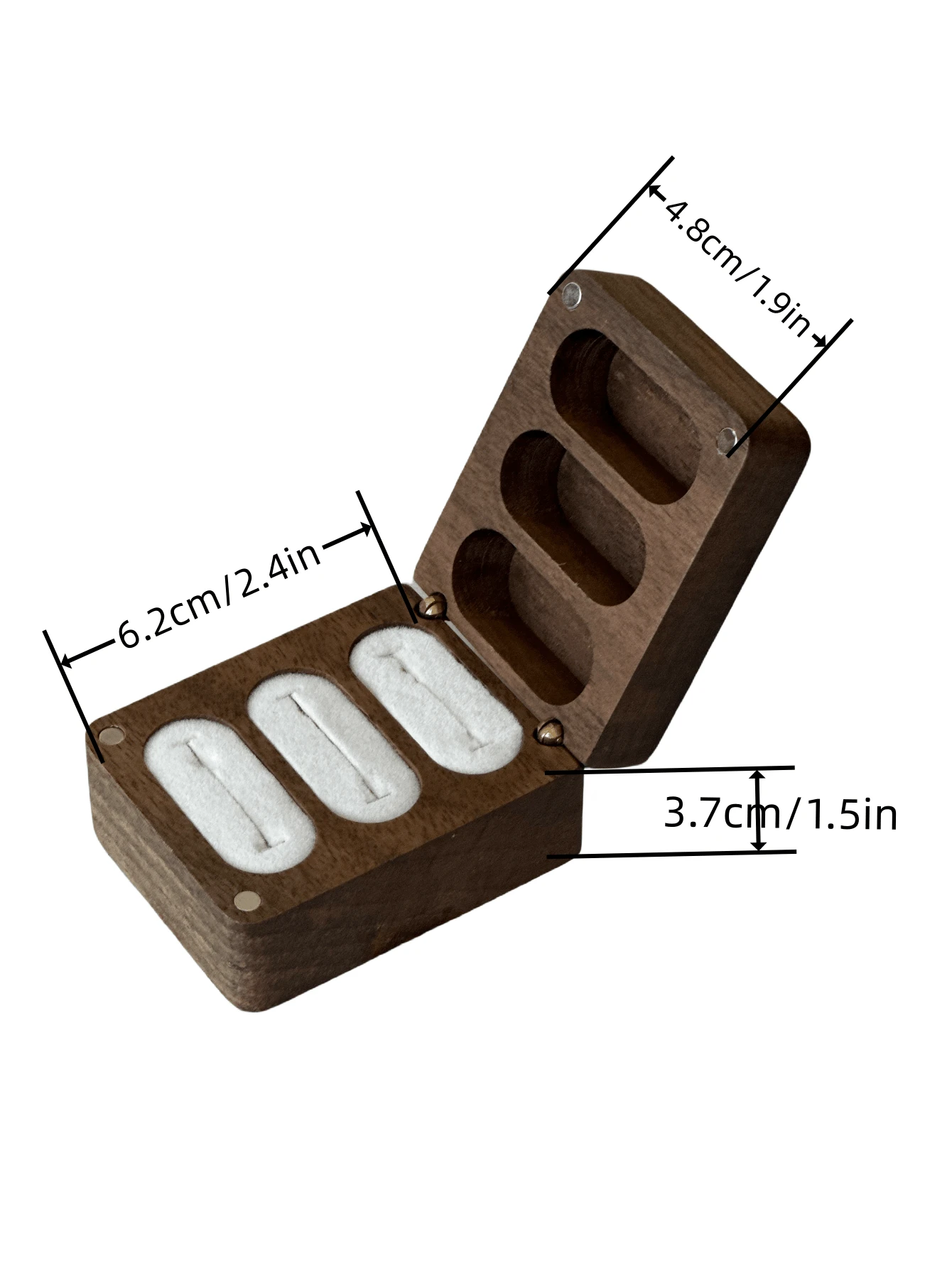 One Black Walnut Rectangular Jewelry Organizer Box With Small Volume ...