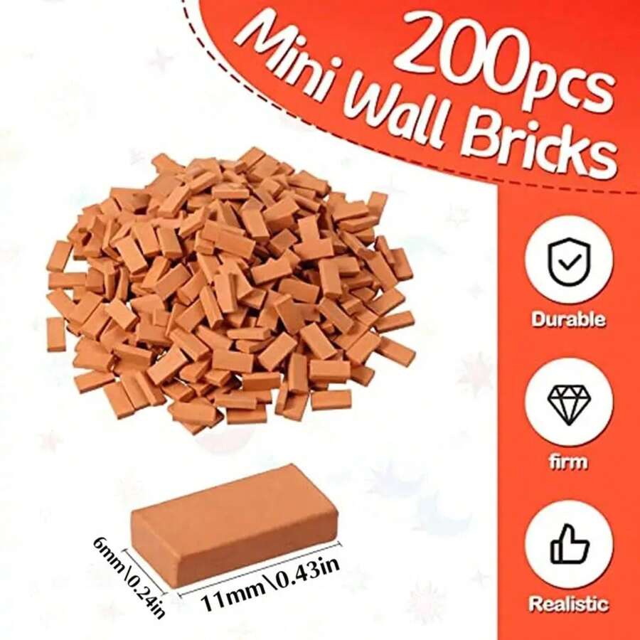 200pcs 1:16 Ini Bricks, Landscaping Miniature Bricks Model, SmallBricks ...