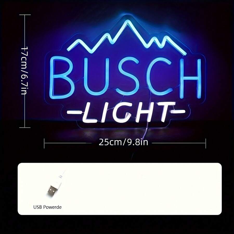 Vibrant'Busch' 'MAN CAVE',Poker LED Neon Sign - USB Powered With Switch ...