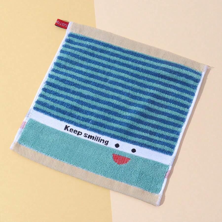 1pc Cartoon Children Face Towel Soft And Absorbent Hanging Square Hand ...