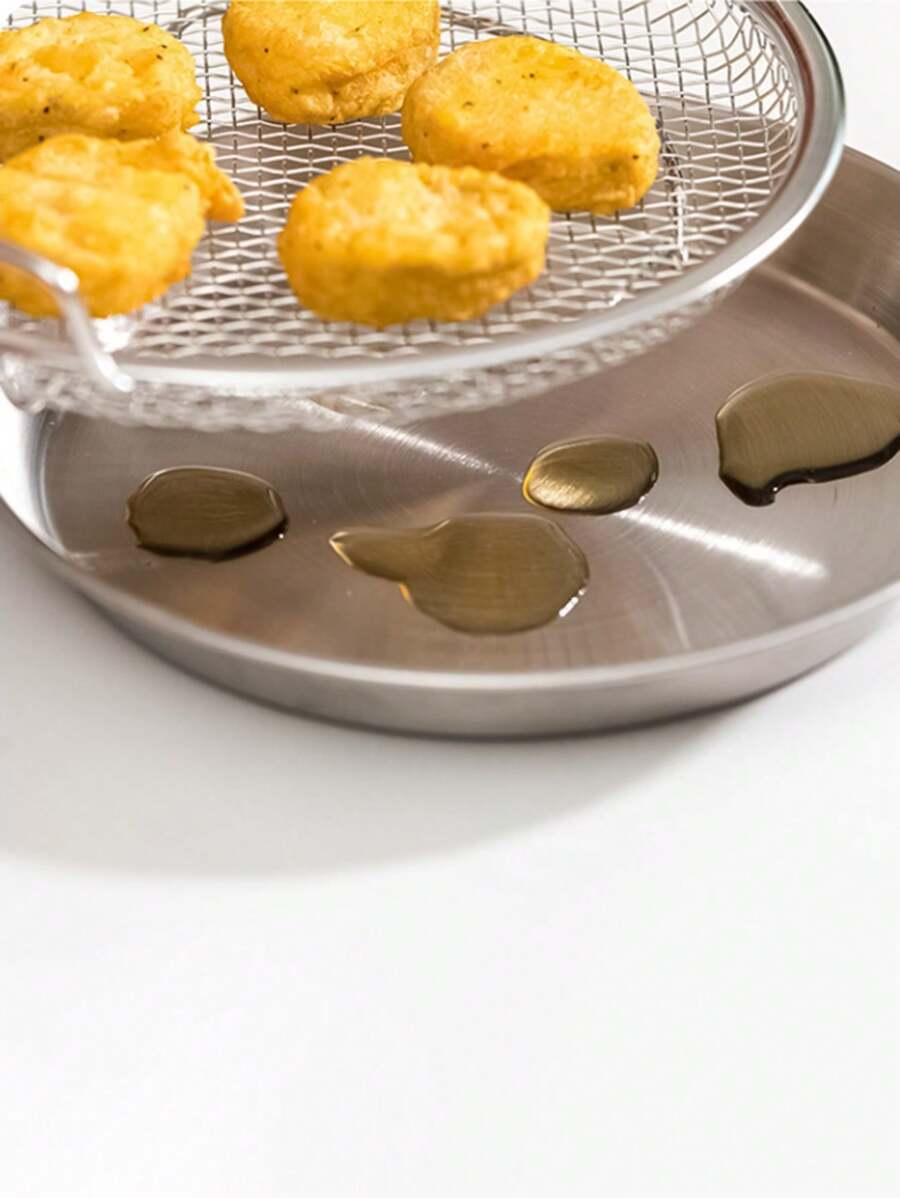 Stainless Steel Kitchen Oil Drainage Mesh Colander - For Frying Oil ...
