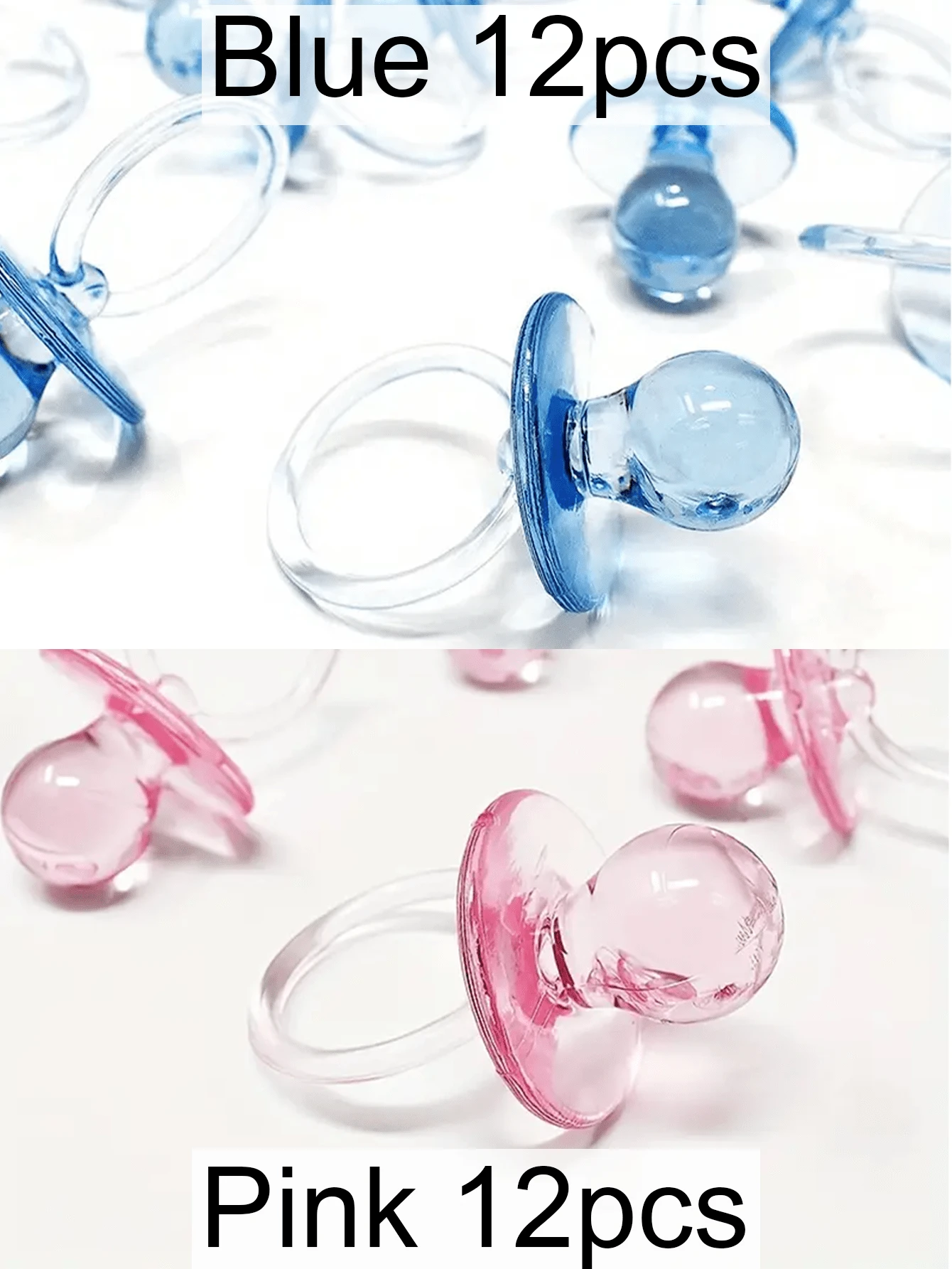 Acrylic Pacifiers For Gender Reveal Party Decorations For Adults - 2 ...