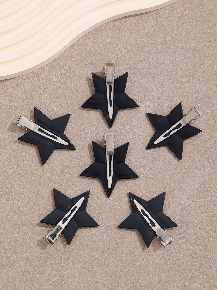6 PACK Star Snap Hair Clips com Estrelas, Cor Colorida Fofa e Bonita ...