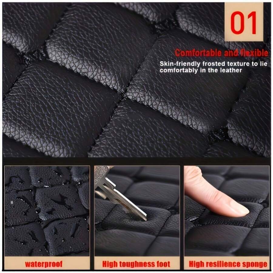 5pcs/Set Universal PVC Leather Waterproof Car Floor Mats, Leather Car ...