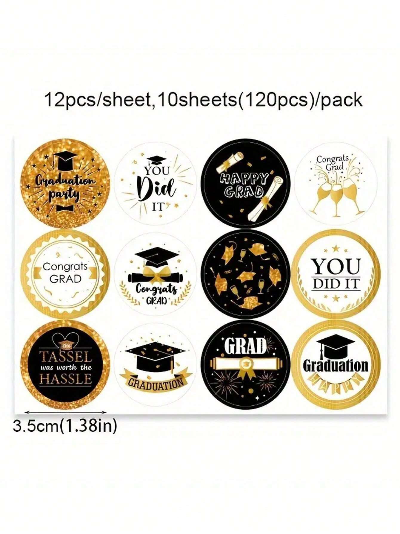 120pcs Grad Season Gift Sticker, Party Or Baking Decoration Sticker ...