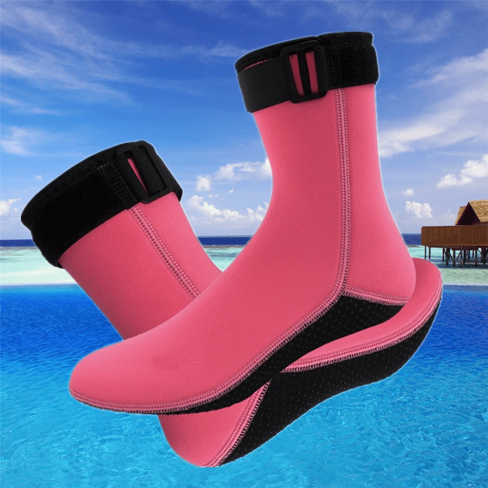 1 Pair Water Sports 3mm Neoprene Anti-Slip Men Women Beach Socks,Pink ...