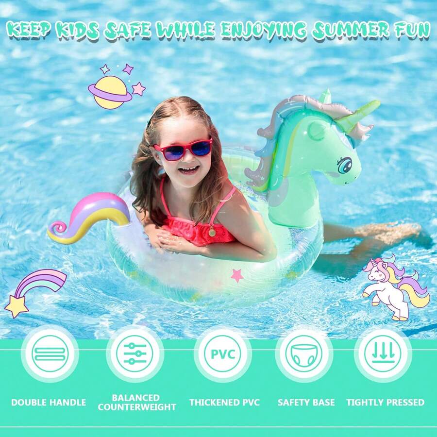 Pvc Inflatable Unicorn Swim Ring Swimming Pool Tube Float Fun Beach ...