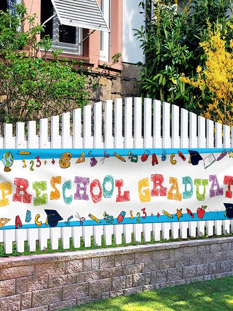 2024 White Graduation Backyard Banner Outdoor Graduation Yard Flag ...