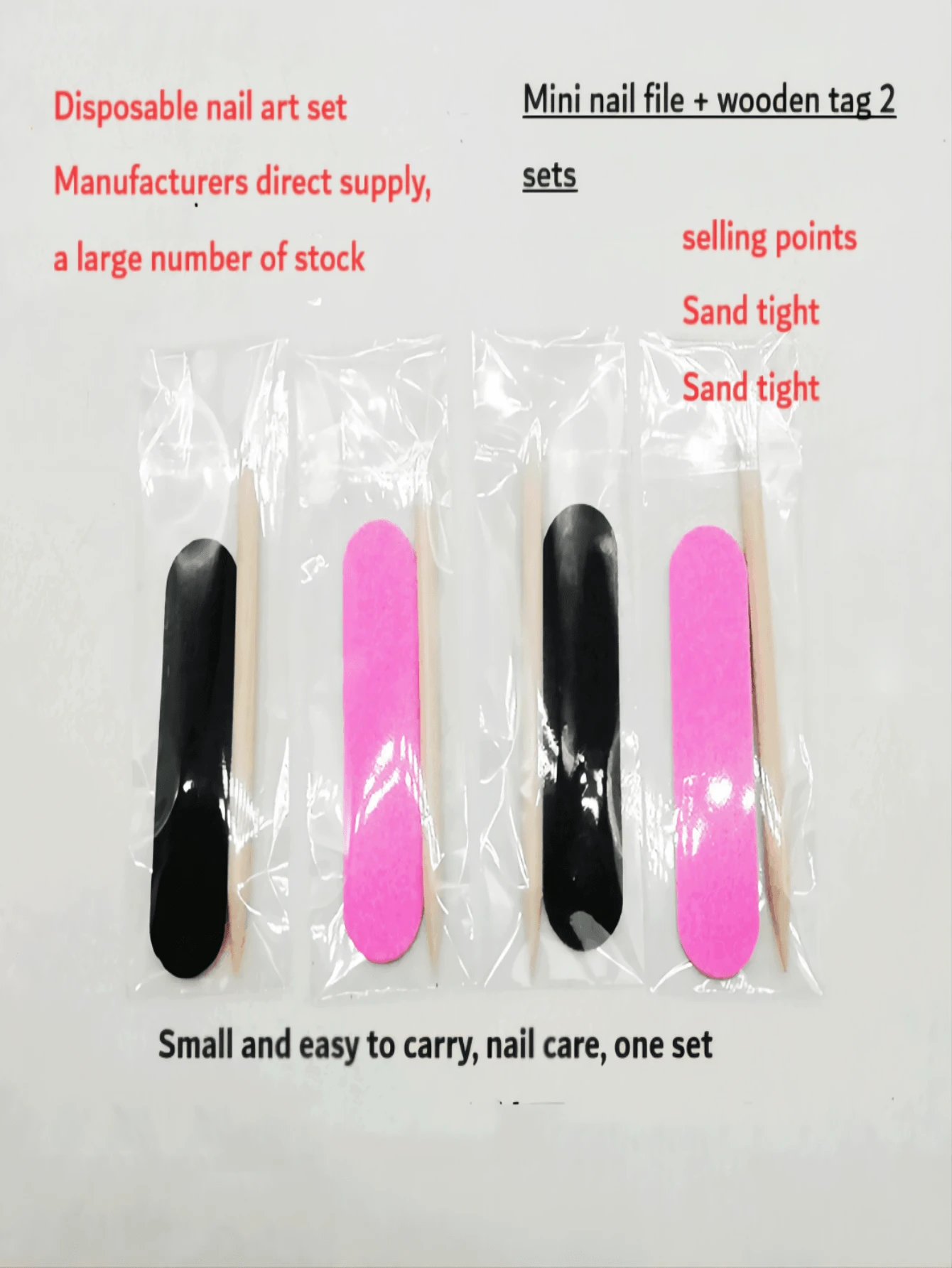 Mini Nail File With Wooden Stick Black Mini Nail File Kit,6*1.5cm Rose ...