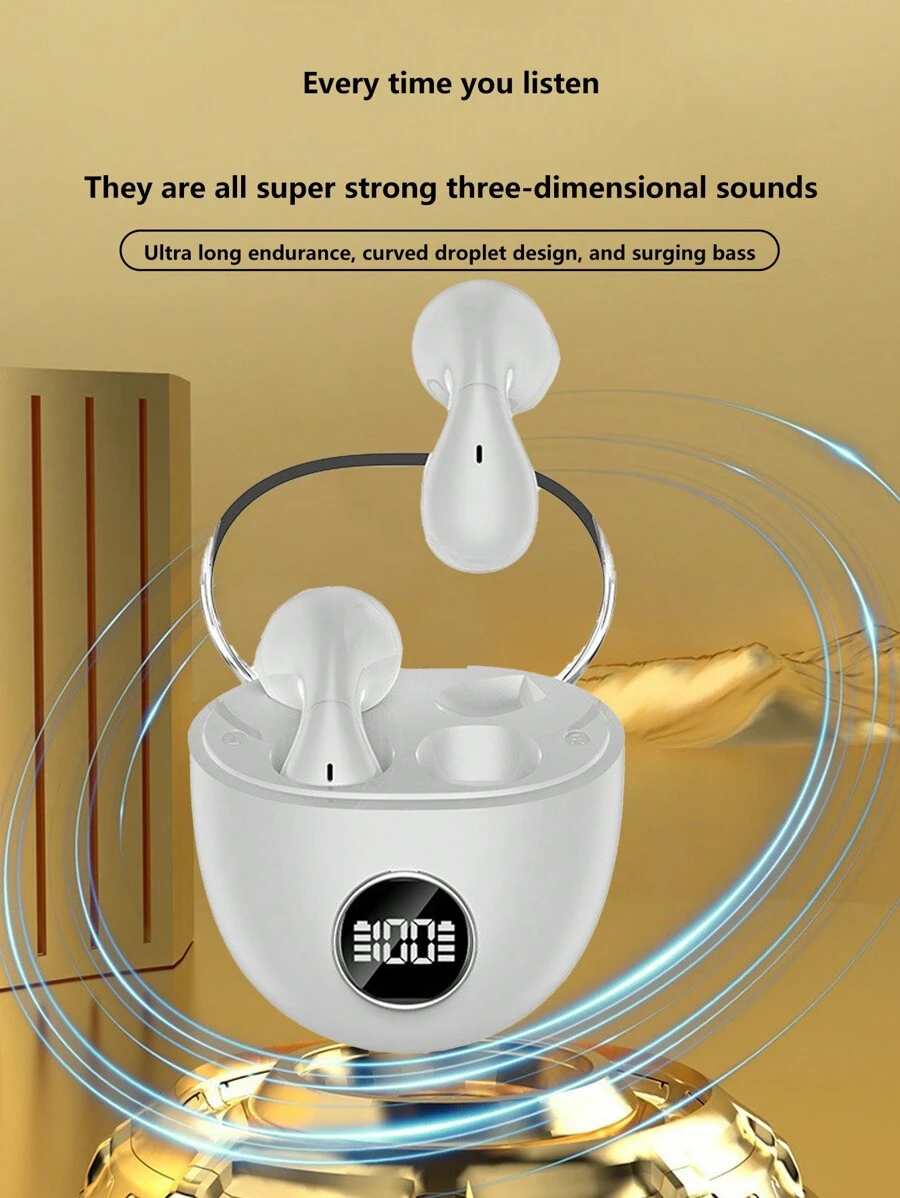 Heavy Bass Transparent Wireless BT Headset Charging Compartment 5.3 ...