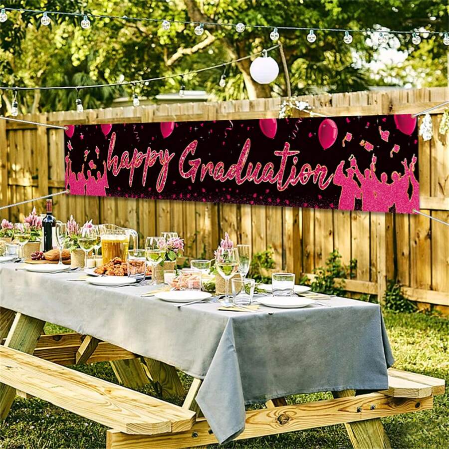 Klass av 2024 Examen Dekoration Examen Horisontell Grattis Bakgrund ...