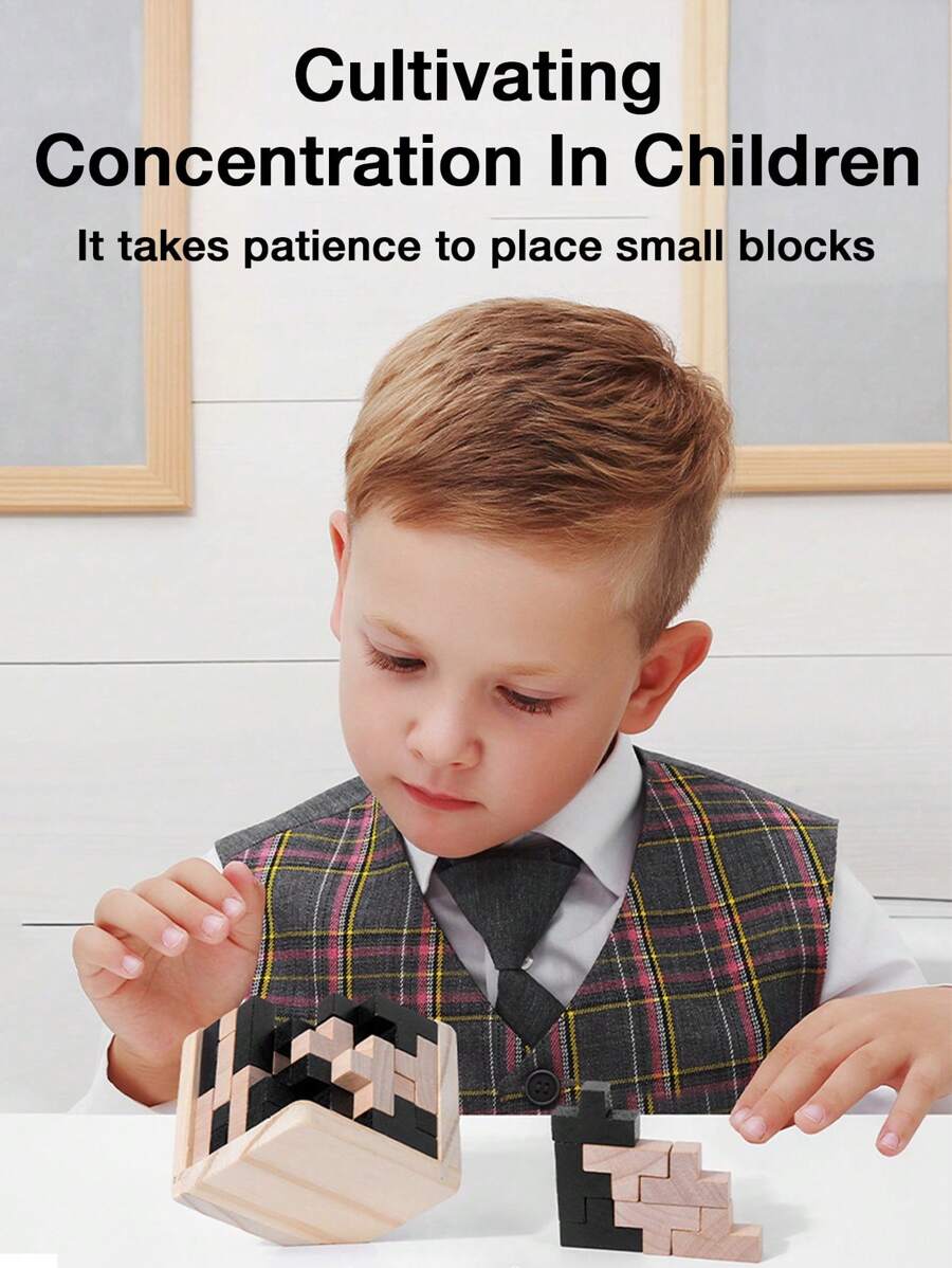 3D Wooden Puzzles IQ Toy, 54T Cube Adult, Intellectual Game For Adults ...