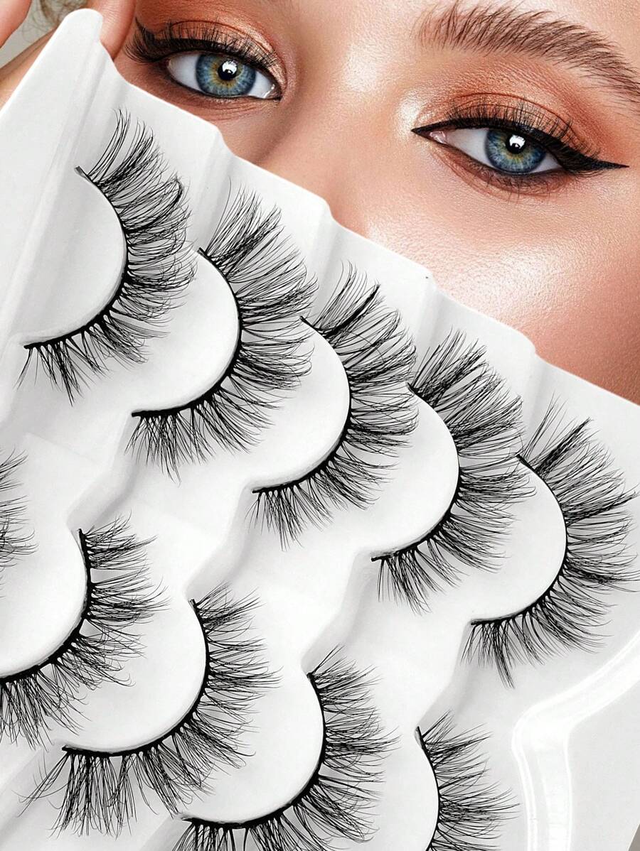 GOSEEK Natural Lashes 100% Handmade Mink Lashes Fluffy Cat Eye Lashes ...