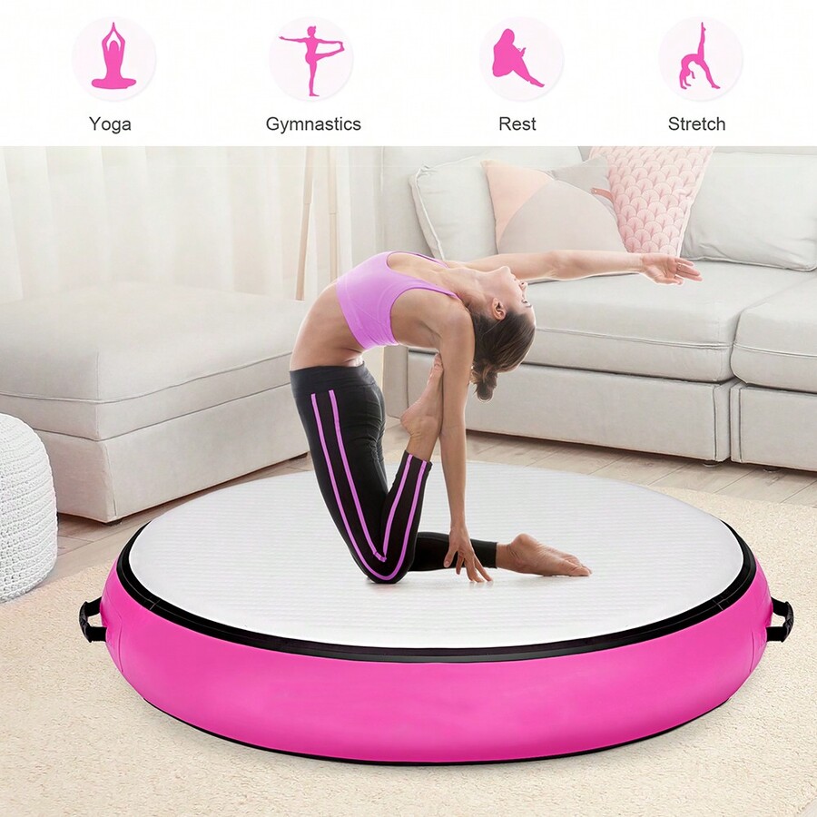 Inflatable Round Gymnastic Mat With Electric Pump | SHEIN USA