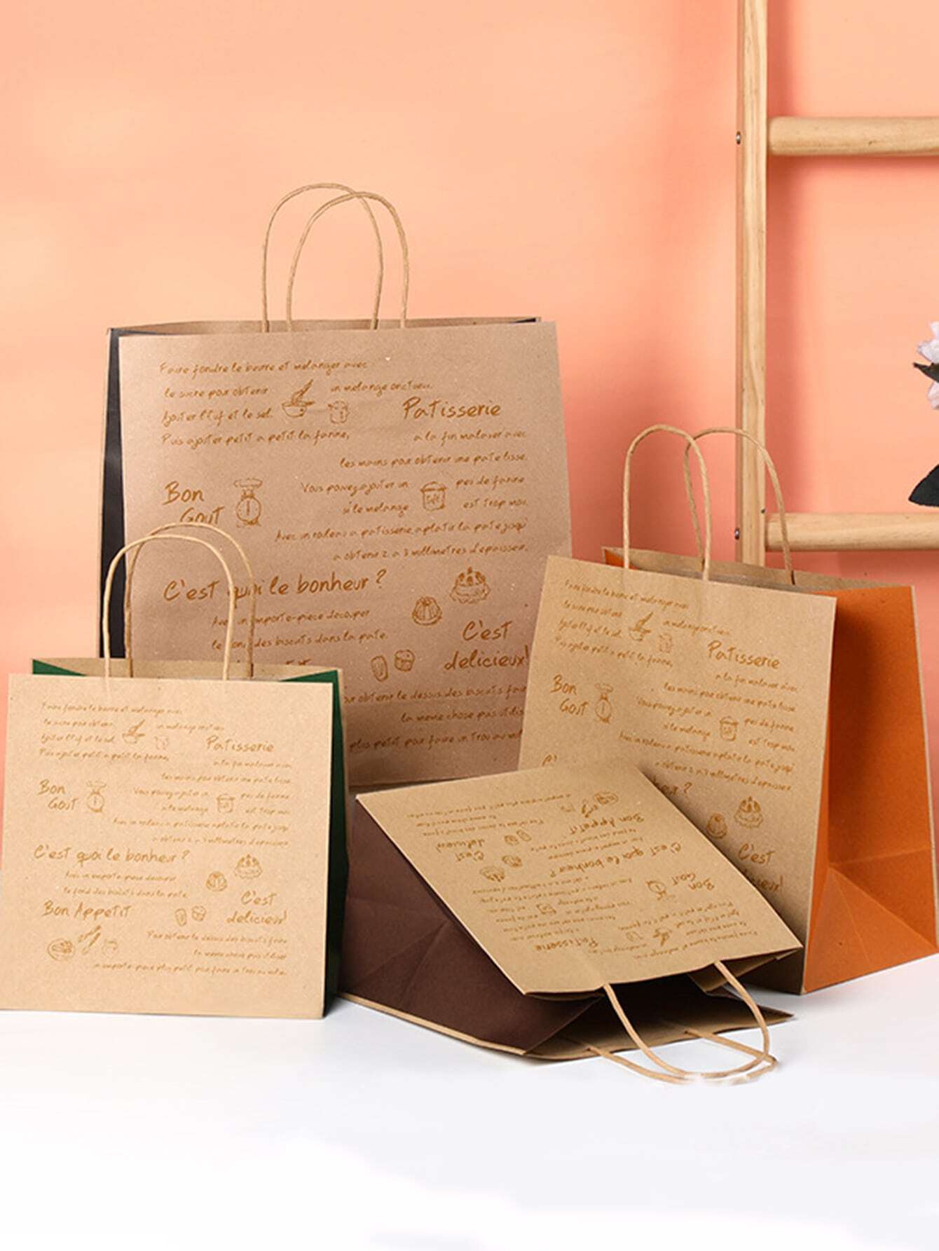10pcs Small Baking & Cake Brown Paper Tote Bag, Bread, Toast And ...