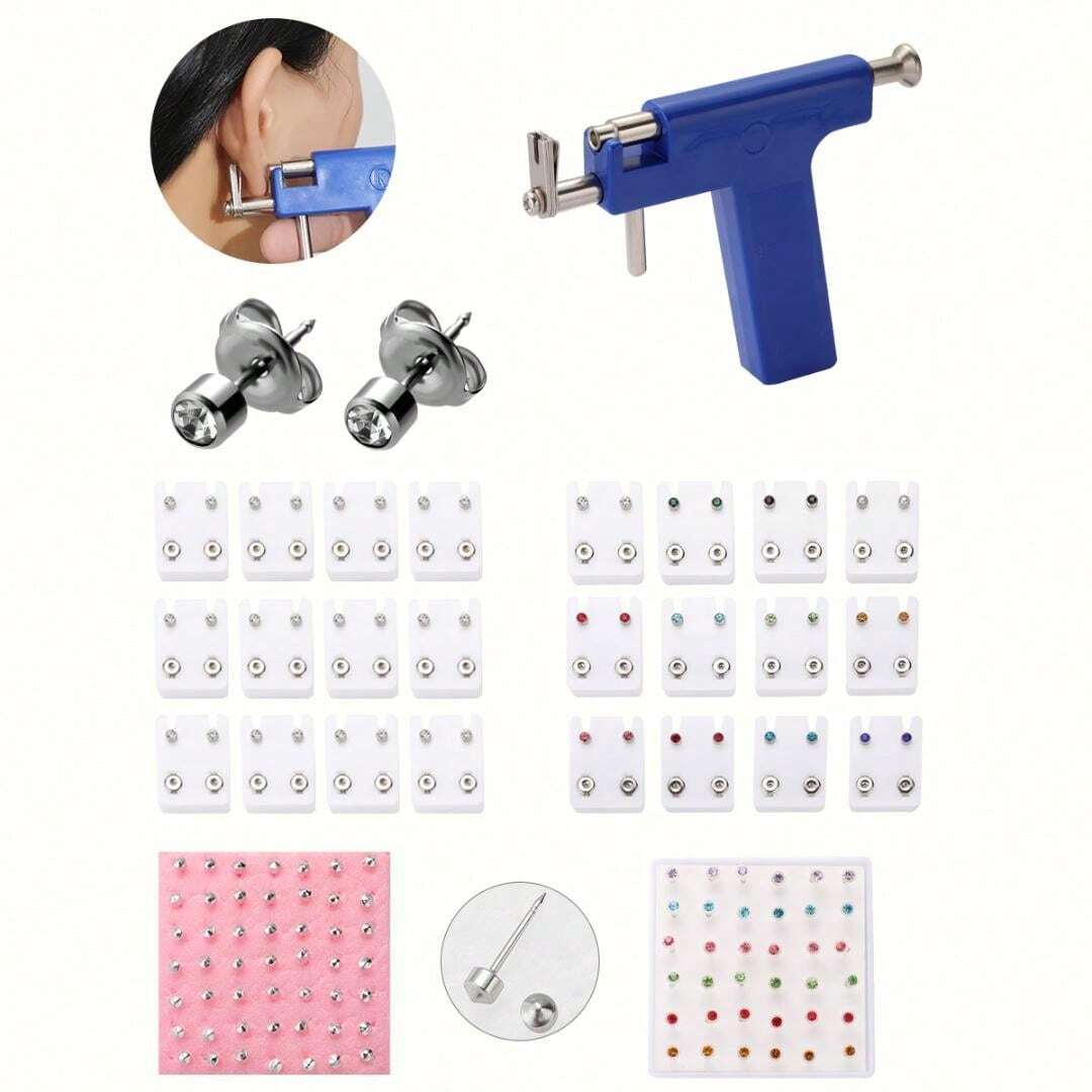 159pcs Professional Ear Piercing Gun Set - Including Approx 24 Boxes Of ...