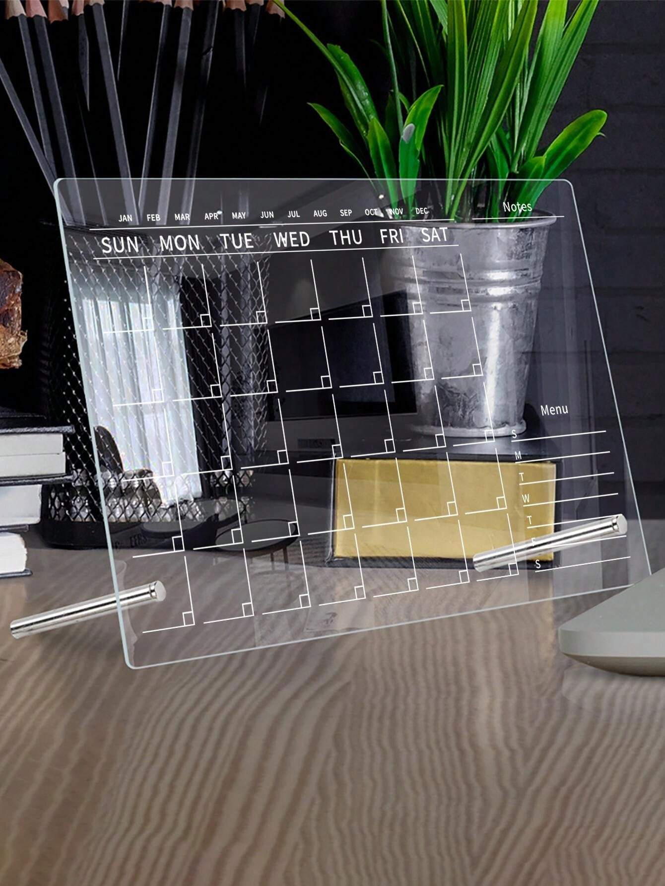 1set Acrylic Desktop Memo Board That Is Erasable And Writable (With 6 ...