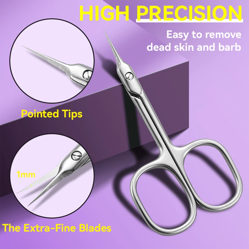 Stainless Steel Curved Tips Exfoliating Scissors And Nail Clippers For ...
