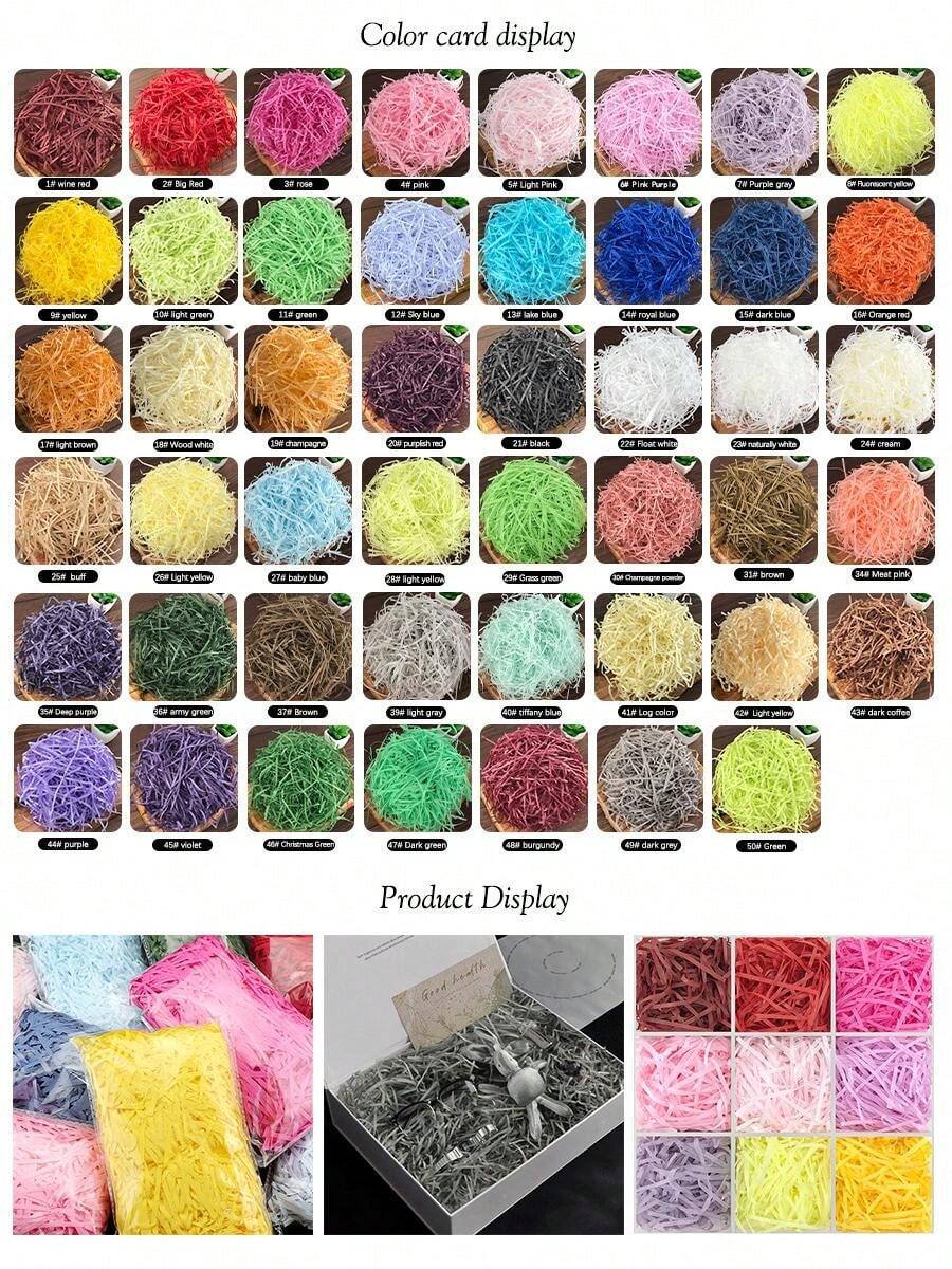 50g Raffia Grass Gift Box Filler, Raffia Grass Shredded Paper Very ...