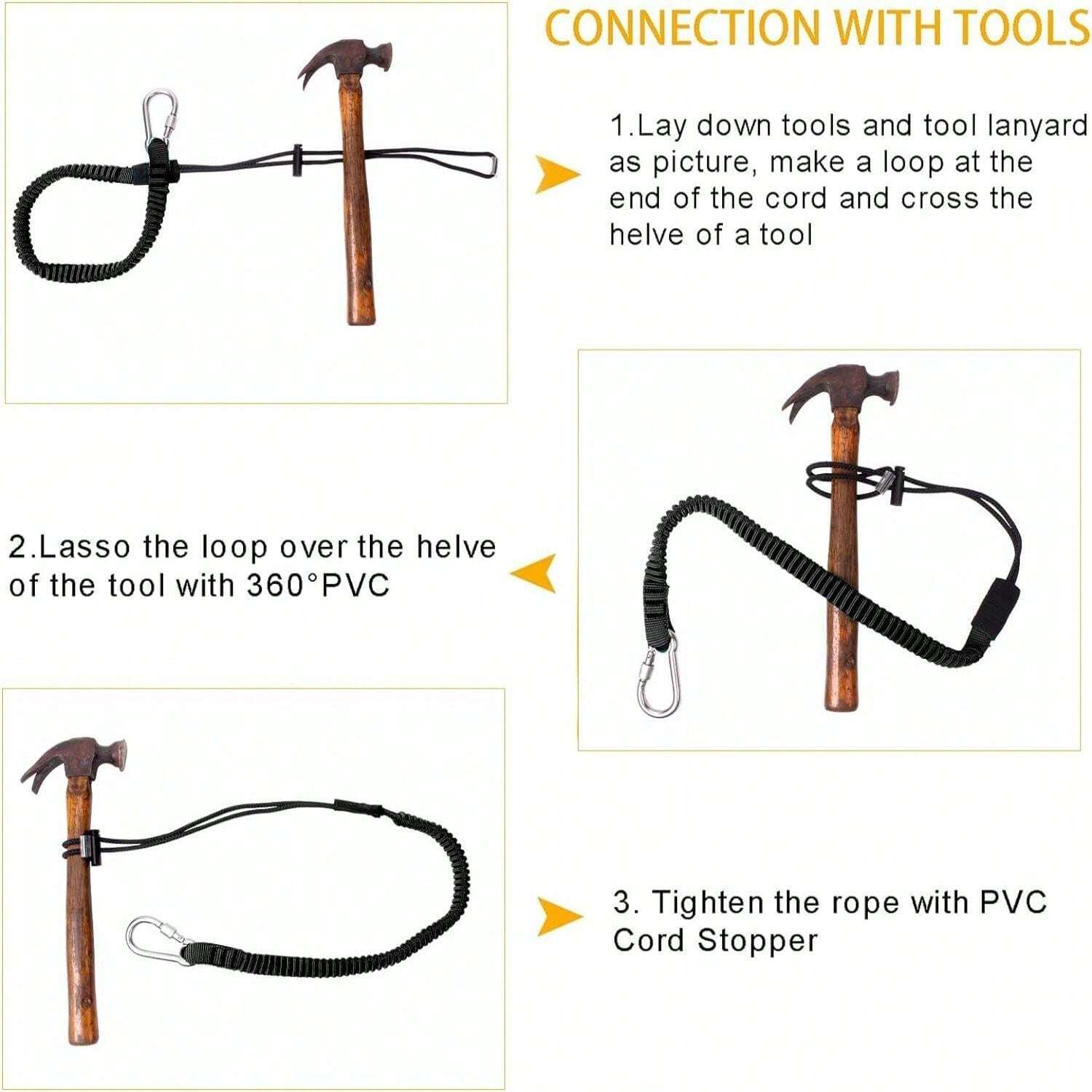 Retractable Tool Lanyard, 1 Pack Safety Tool Leash With Aluminum Lock ...