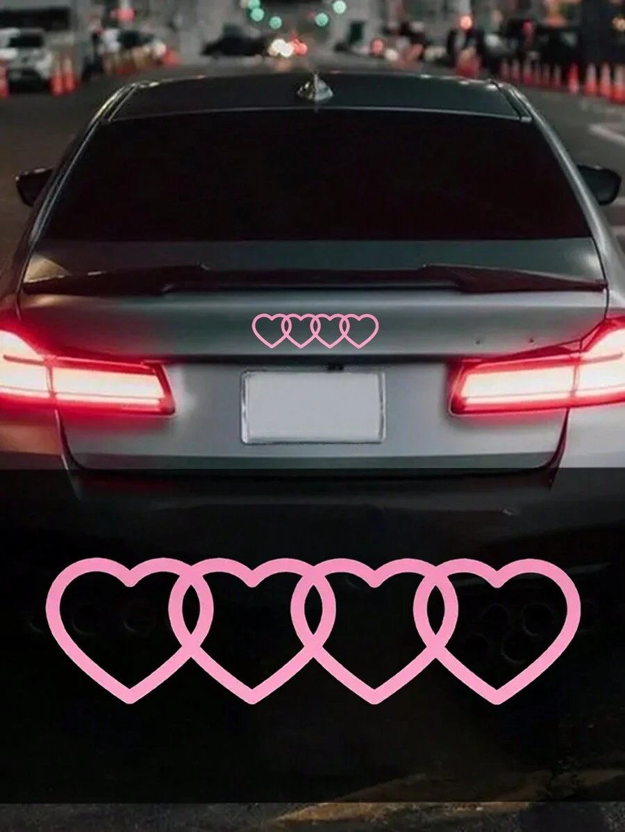 Four Love Car Logos Cute Heart-Shaped Car Exterior Decoration Sticker ...