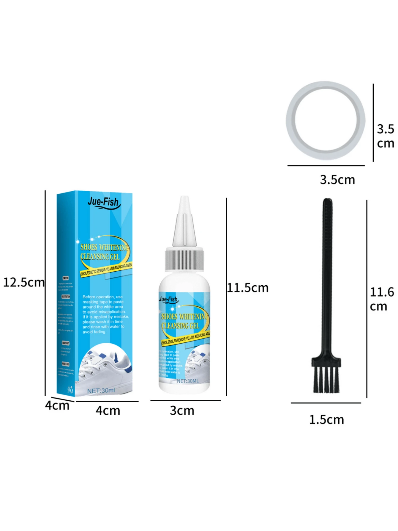 Jue-Fish White Shoe Cleaner For Sports Shoes, Whitening, Stain Removal ...