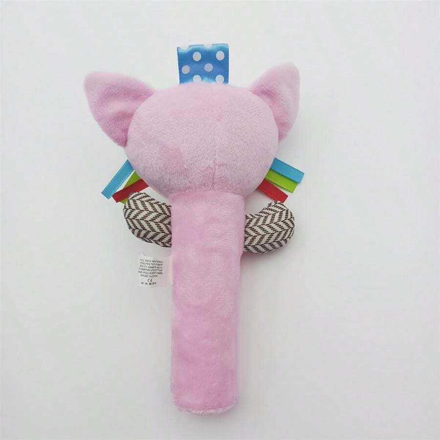 Baby Rattle Toy Bibi Stick Finger Grip Exercise Plush Animal Hand Shake ...