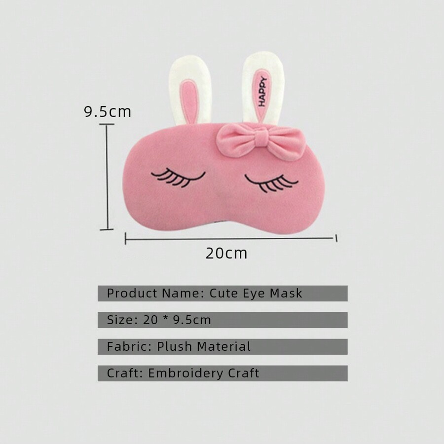 Pink Cartoon Rabbit Eye Mask For Sleep Nap And Eye Relaxation With ...