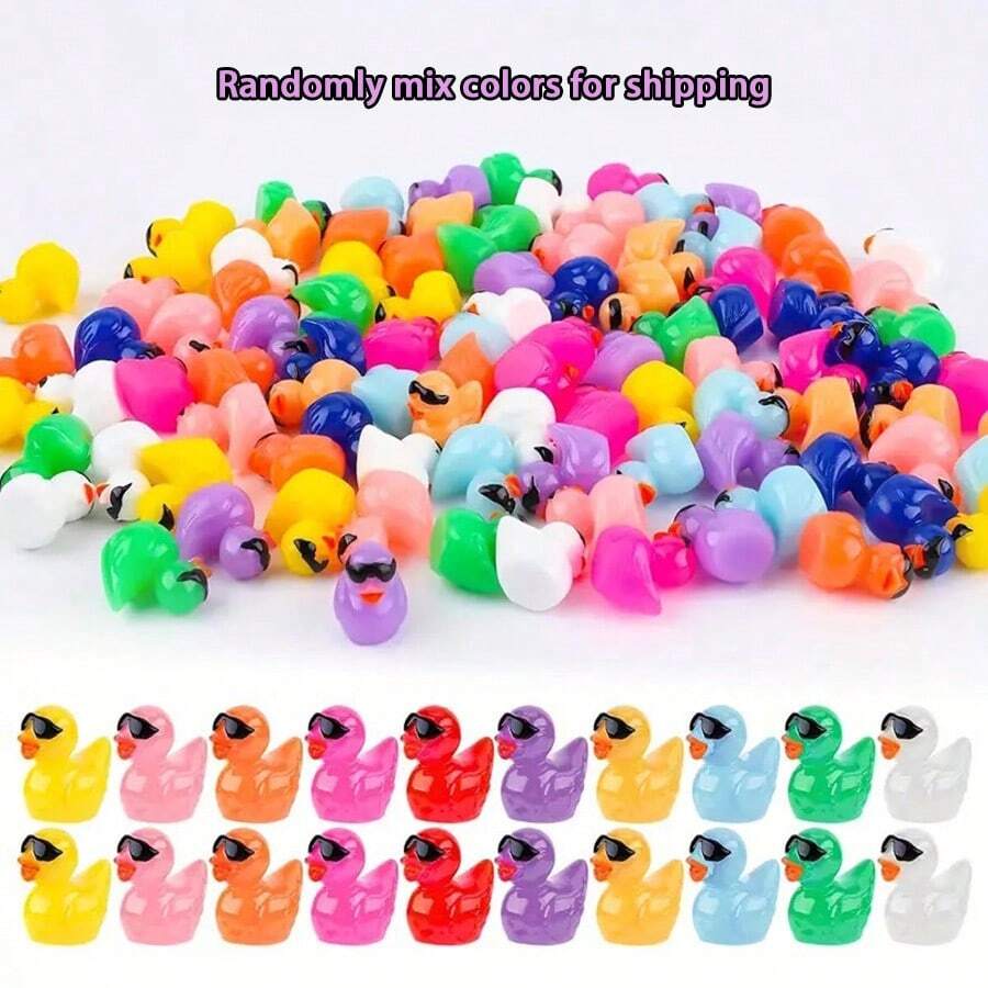 10-20pcs Mini Light Up Ducks Toys, Car Decorations, Cute Resin Creative ...