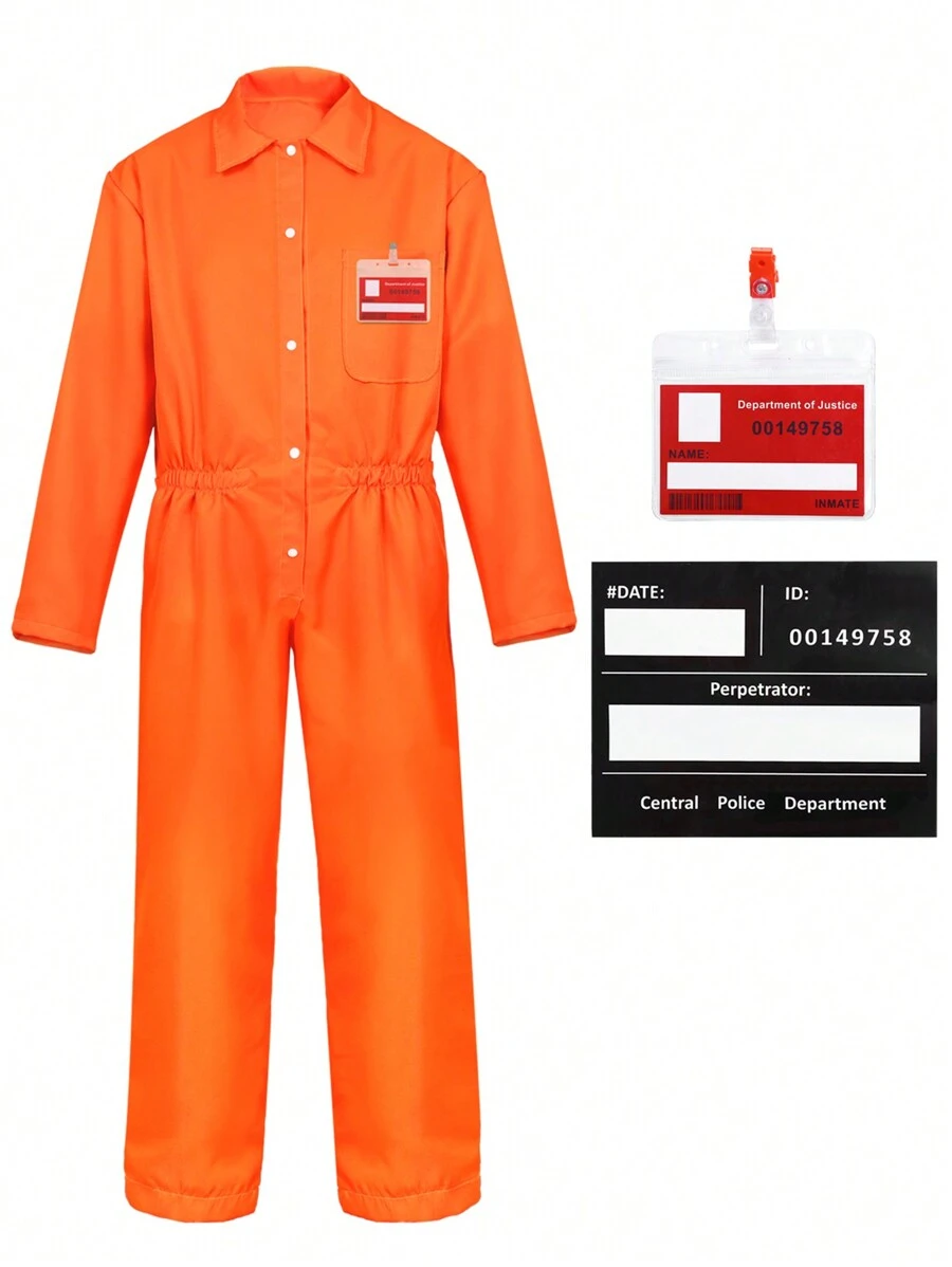 New Prison Style Orange Jumpsuit+Information Board (PVC)+Information ...